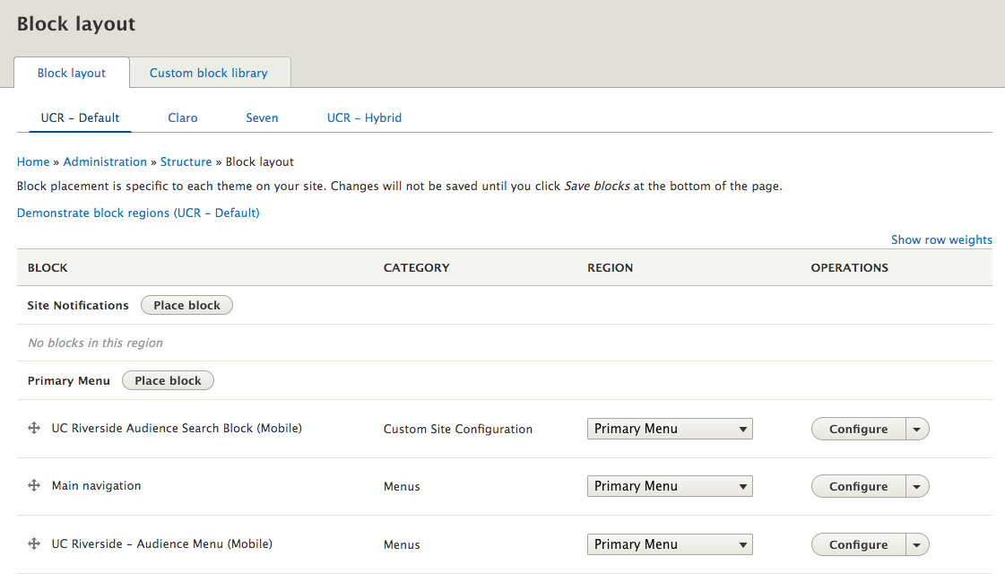 Block Layout Management | Websites